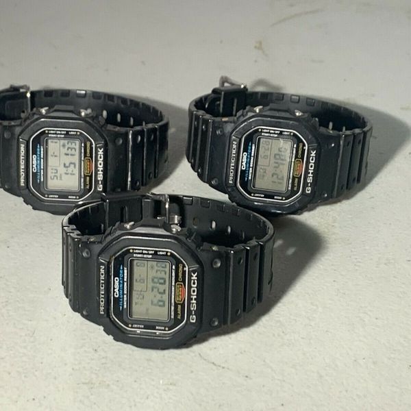 3X MENS CASIO DW 5600 E BLACK LCD G SHOCK MULTIFUNCTION WATCHES 3229 ...