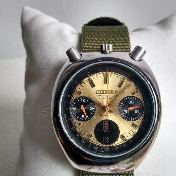 CITIZEN CHRONOGRAPH AUTOMATIC BULLHEAD 23 JEWELS DOUBLE CALENDAR REF ...