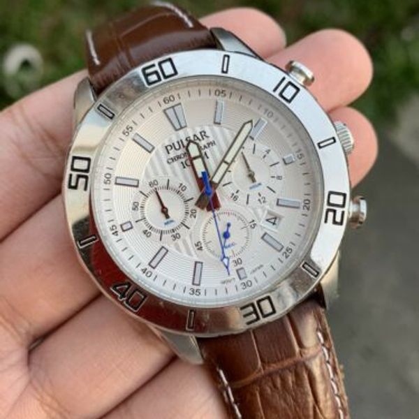 Pulsar By Seiko Diver Chronograph Sports Mens Watch 100M VD53-X105 RRP ...