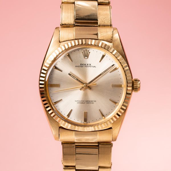 FS: 1966 Rolex 18k YG Oyster Perpetual 1013 Silver Dial | WatchCharts ...