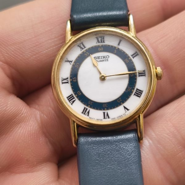 Seiko vintage ladies watch 1N00-0B40 Blue | WatchCharts Marketplace