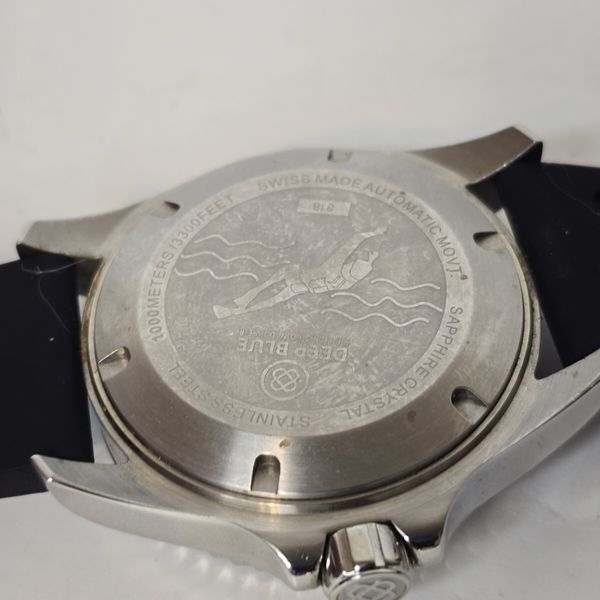Deep Blue Men's Aqua Expedition Swiss Made Automatic Watch Black Dial ...
