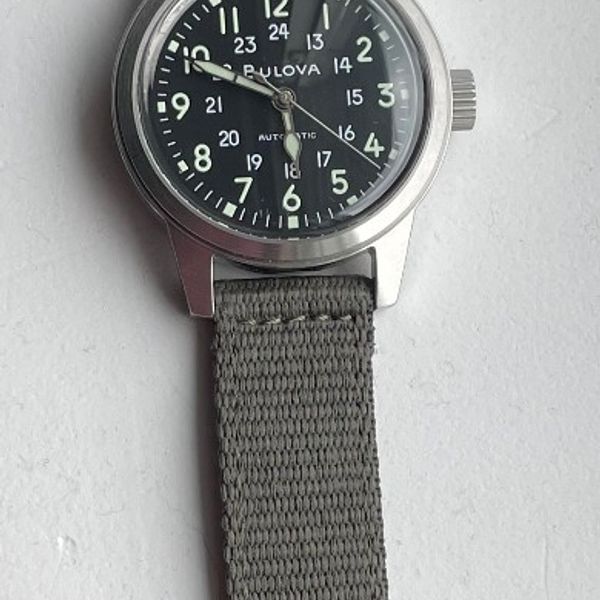 Bulova Military VWI Men's Black Watch - 96A259 | WatchCharts Marketplace