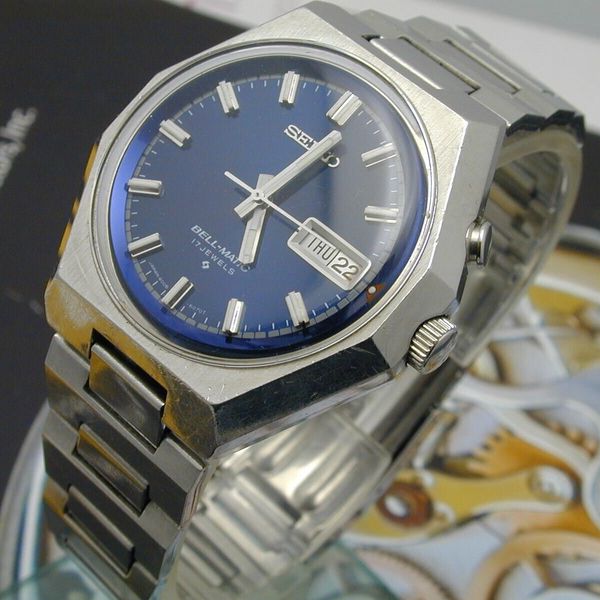 SEIKO BELLMATIC MANS DRESS WATCH WITH BEAUTIFUL BLUE DIAL RUNNING 11-24 ...