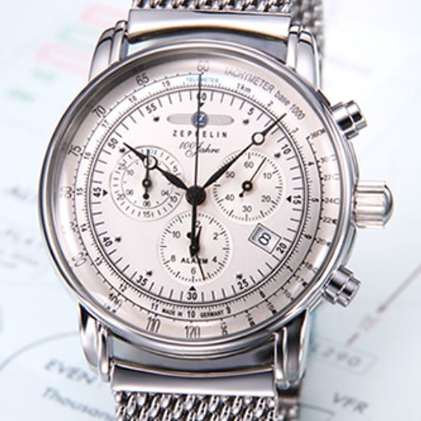 Zeppelin Watch Men's ZEPPELIN 100th Anniversary Model Chronograph Alarm ...