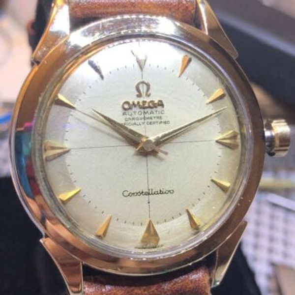 Vintage Men’s 1954 Omega Constellation Pie Pan 2782-8SC Gold Cap Cal ...