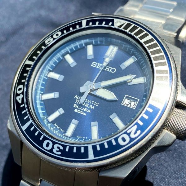 *RARE* Vintage Seiko "TITANIUM SAMURAI" Blue Dial SBDA003 Dive Diver ...