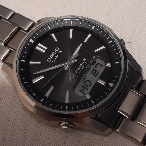 CASIO LINEAGE TITANIUM LCW-M100TSE-1AJ TOUGH SOLAR ATOMIC, SAPPHIRE ...