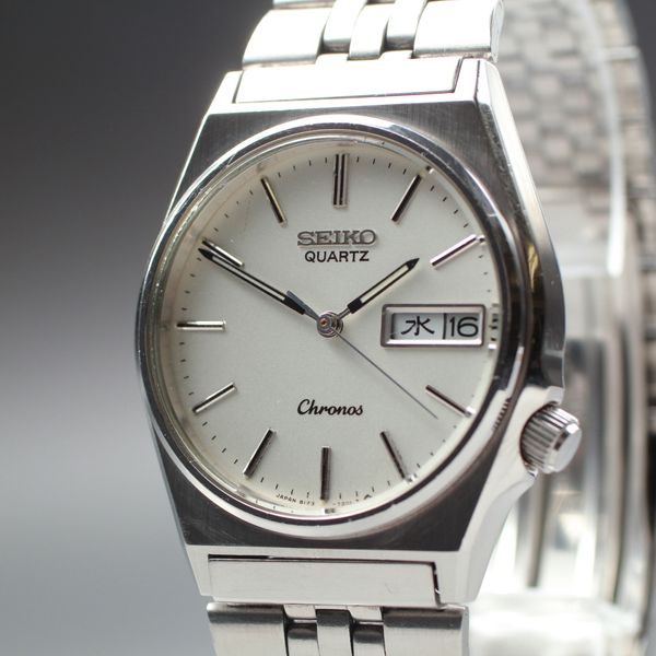 [Exc+5] Vintage Seiko Chronos 8123-7130 Silver Men's Quartz Watch From ...