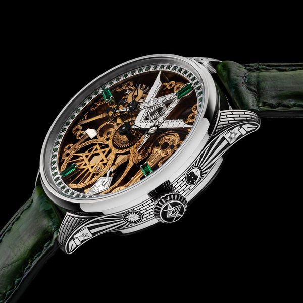 Rolex Lever movement Converted in new case Skeleton watch Masonic watch ...