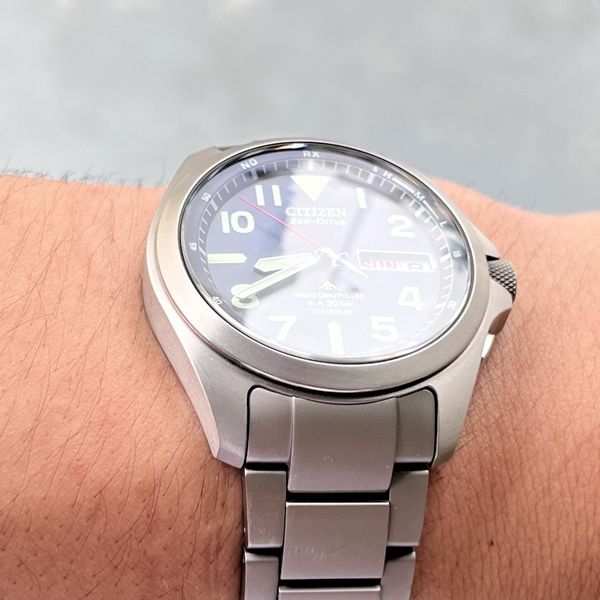 Citizen AT6080-53L Promaster Land Ecodrive Titanium Solar Men's Quartz ...