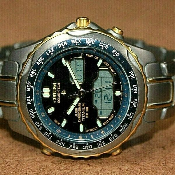 Citizen Solar Tech Titanium Analog/Digital Chronograph Watch C605 ...