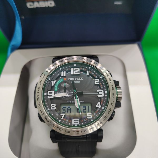 Casio Pro Trek PRG-601-1 Mens Black Silver Analog & Digital Wristwatch ...