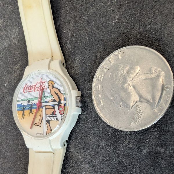 Vintage Swatch Coca-Cola Watch 803 Beach Lifeguard Scene Swiss Made ...