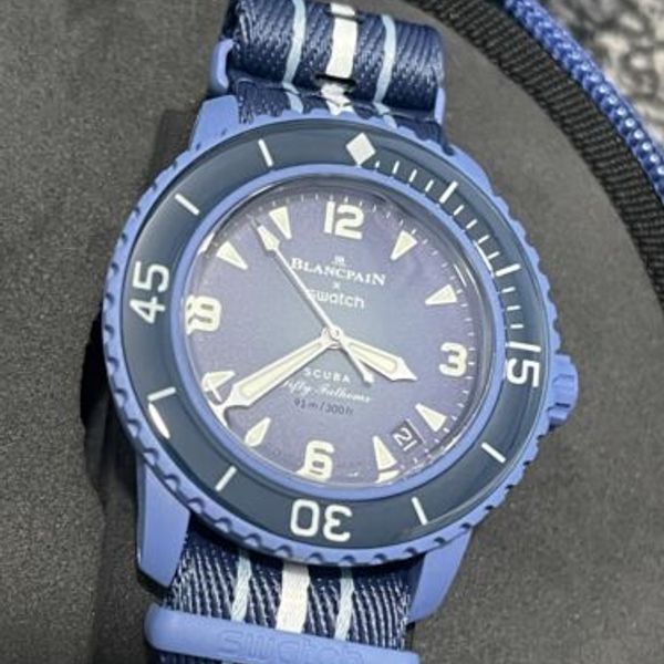 SWATCH BLANCPAIN SCUBA FIFTY FATHOMS ATLANTIC OCEAN BLUE ???? NEW WITH ...