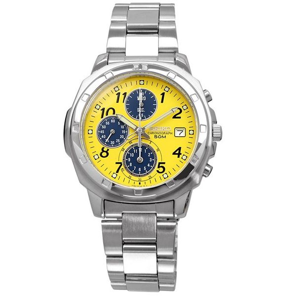 Seiko SND409 Chronograph Quartz Watch Yellow Dial 40mm | WatchCharts ...