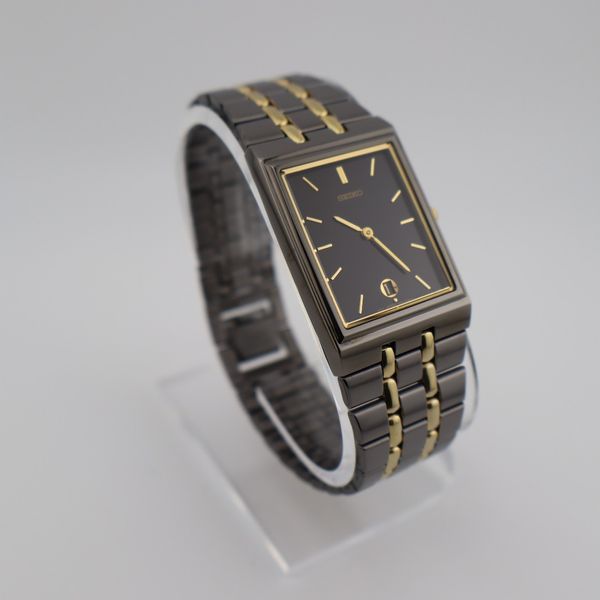 Vintage 1996 Seiko Tank Two-Tone Stainless Steel Quartz Men's Watch ...