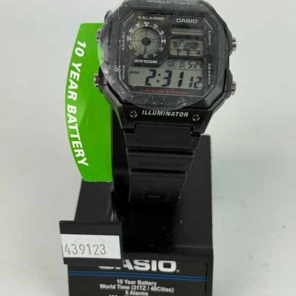 Casio AE-1200WH 3299 Digital Black Resin Mens Watch WORKING ...