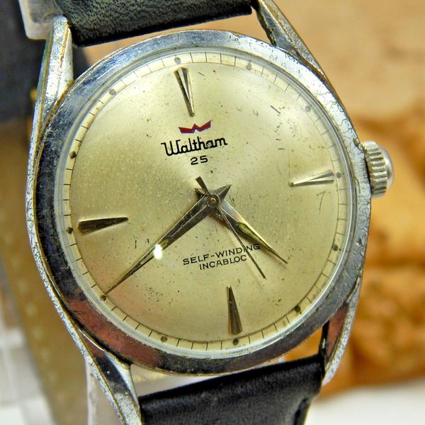 Vintage Stainless Steel Waltham Self-Winding Automatic wrist watch 25 ...