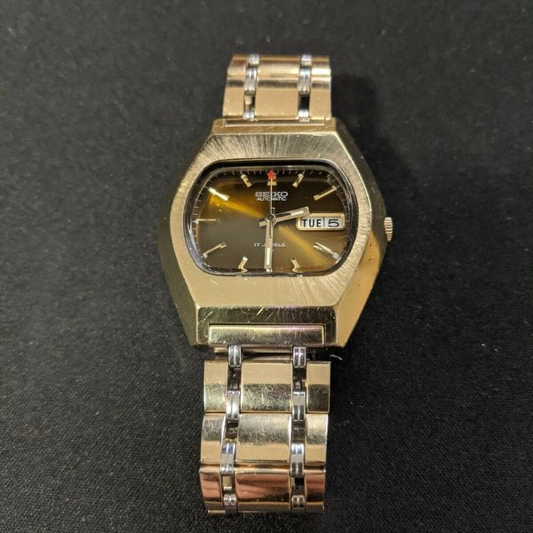 Vintage Seiko Automatic Movement, 17 Jewels Day/Date 7006-5069 Gold ...