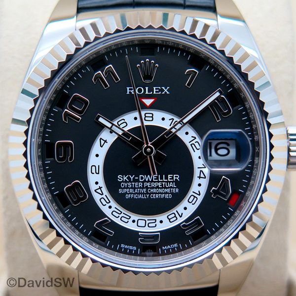 FS: Rolex 326139 18K WHITE GOLD SKYDWELLER ON STRAP- BLACK DIAL ...