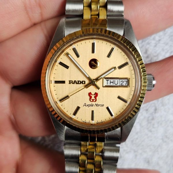 Vintage Rado Gold Dial Purple Horse Automatic Watch | WatchCharts ...