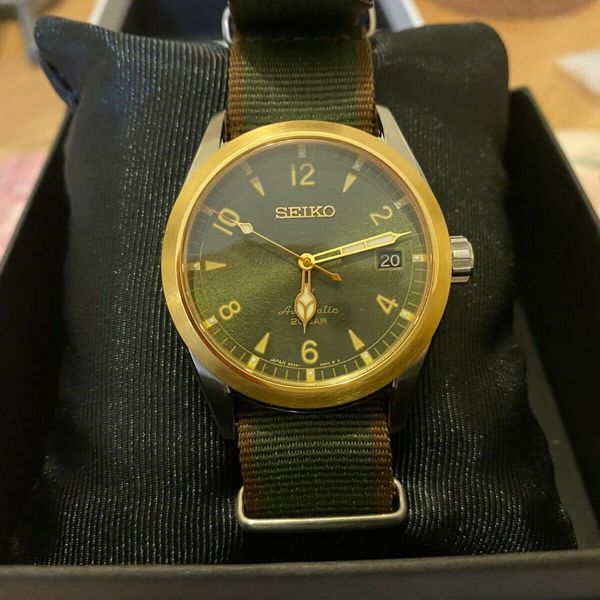 NEW Seiko Prospex Alpinist 38mm Gold Bezel Automatic Watch SPB212J1 ...
