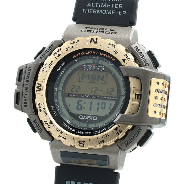 Casio [CASIO] PROTREK PRT-400 Men's Silver Stainless Steel Watch Clock ...