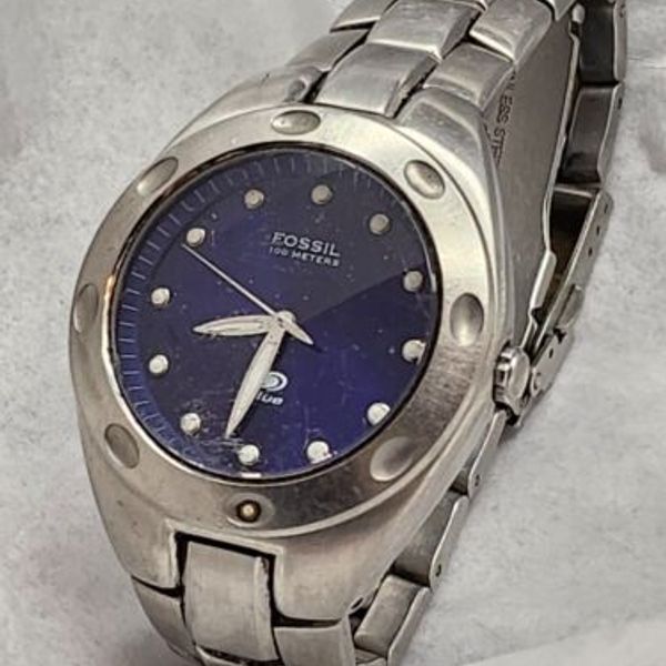 Fossil blue mens watch 100 meters AM-3319 | WatchCharts Marketplace