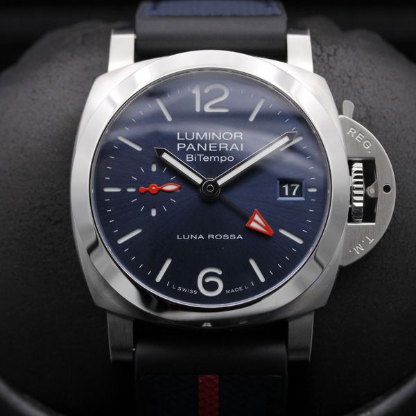 FSOT: Panerai Luminor Quaranta Bitempo GMT Luna Rossa PAM 1404 - Steel ...