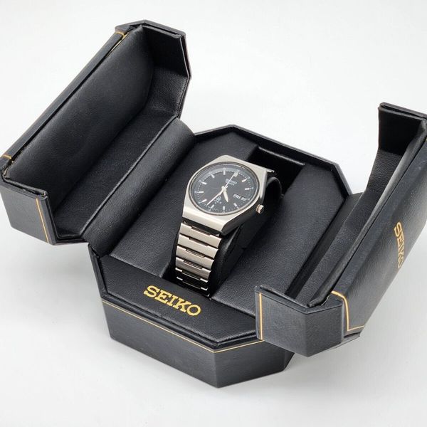 NICE & RARE VINTAGE SEIKO QUARTZ TYPE II 7546-8090 BLACK DIAL JAPAN ...