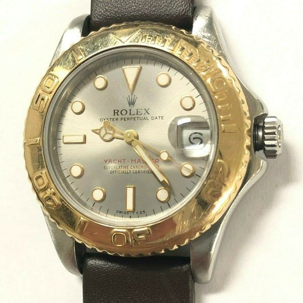 Midsize Rolex Yacht-Master 68623 Two Tone Gold Steel Swiss Watch ...