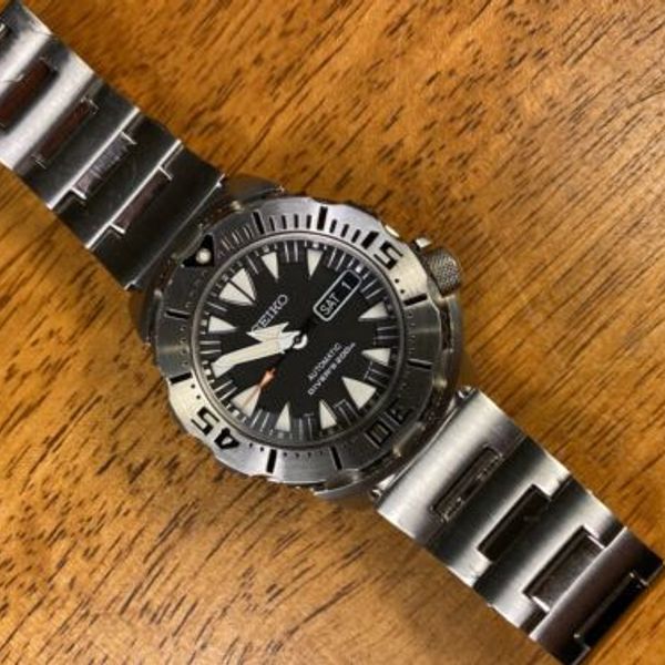 Used Seiko Diver SRP307 (aka Black Monster) Wrist Watch for Men ...