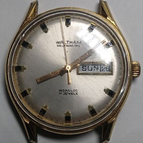 Vintage Waltham Self Winding Incabloc 17 Jewels Mens Watch Auto Parts ...