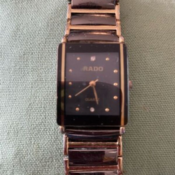 Men’s Working Rado Rectangular Black Dial Quartz Watch-LL | WatchCharts ...