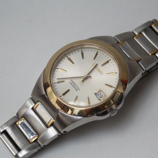 SEIKO 8F32-0130 PERPETUAL CALENDAR WRIST HAND WATCH JAPAN | WatchCharts