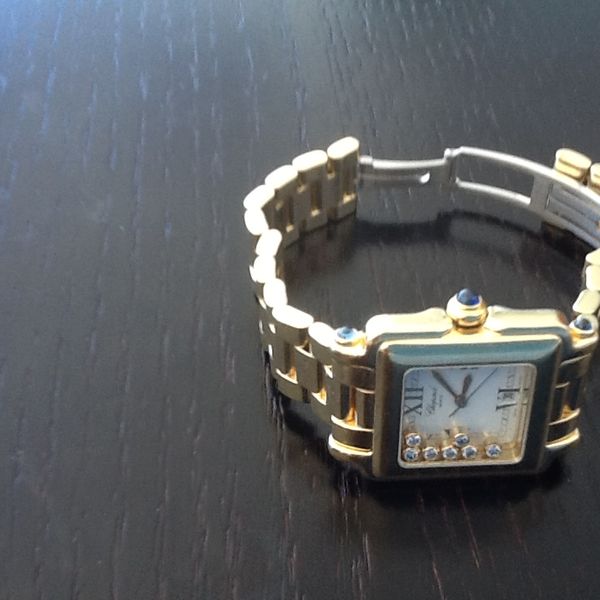 FS: Ladies Chopard Happy Sport Gold Square 7 Floating Diamonds ...