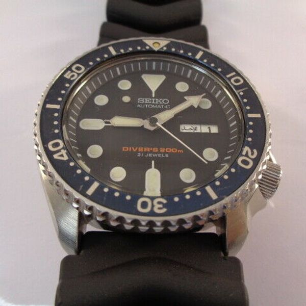 SEIKO DIVER MENS WATCH DAY & DATE AUTOMATIC 7S26-0020 SKX007J black SN ...