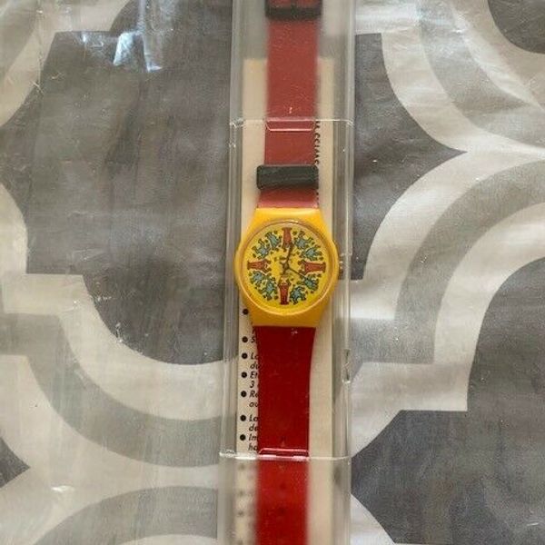 1985 Rare Keith Haring Vintage Swatch Model Avec Personnages GZ100 1985 ...