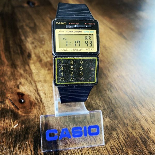 RARE Vintage 1985 Casio CFS-80 Digital Calculator Watch Made in Japan ...