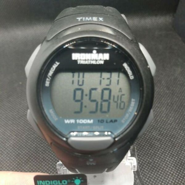 Timex Ironman Men's Black Digital 10-Lap Full Size Watch T5K608 NEW Hard To Get! | WatchCharts ...