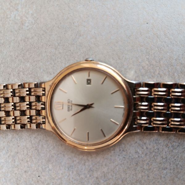 SEIKO unisex gold tone dress watch, gold tone dial hands and markers,new battery | WatchCharts ...
