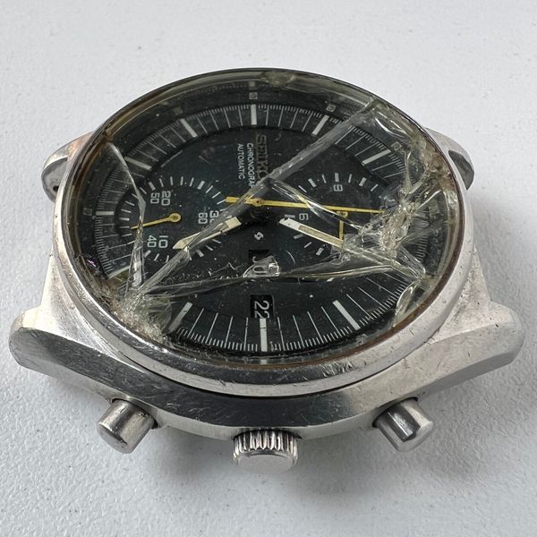 SEIKO 6138-3000 Automatic Chronograph Watch Vintage Mens JUMBO Black ...