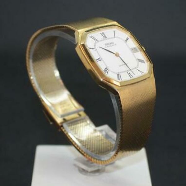 SEIKO LASSALE QUARTZ DATE OCTAGON DIAL w/ORIGINAL BAND MEN'S WATCH ...