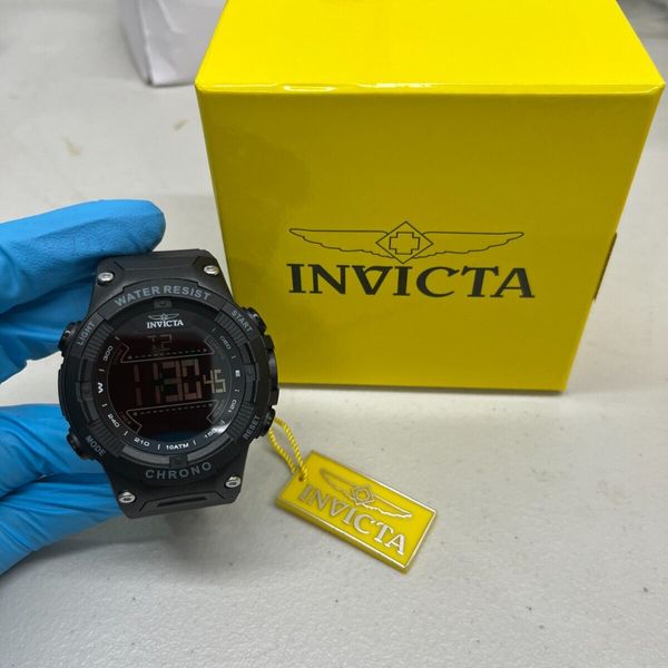 Invicta Racing Alarm Chronograph GMT Quartz Digital Black Dial Men's ...
