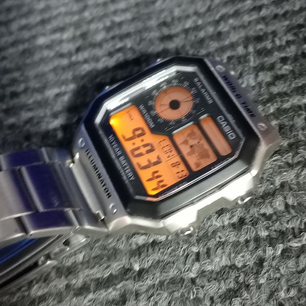 Casio Royale 3299 AE-1200WH Illuminator World Time Digital Watch ...