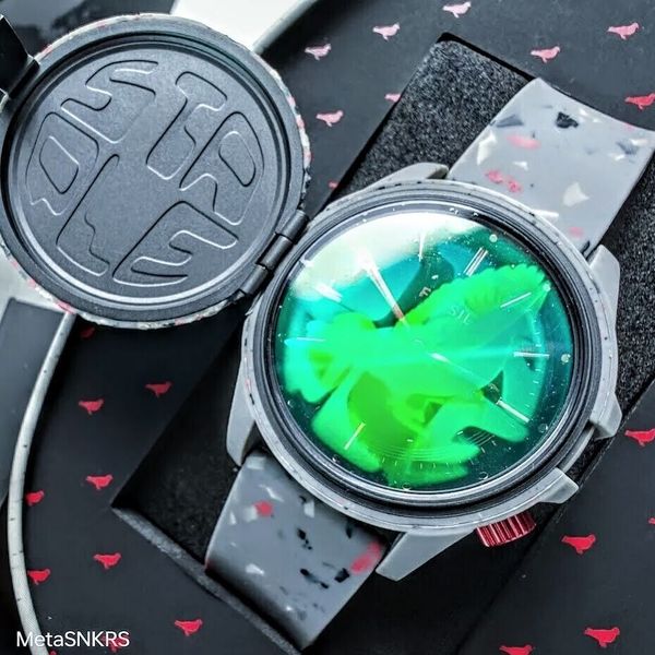 Fossil Staple Pigeon Collab Watch - Automatic Skeleton Gray Rubber ...