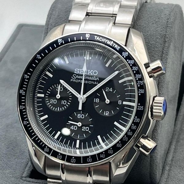 Seiko Mod Watch â 40mm Speedmaster Style, VK63 Chronograph, Stainless ...