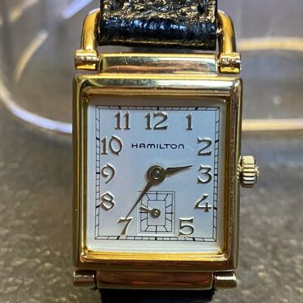 HAMILTON 18K Gold Electroplated Registered Edition Quartz Watch 6196A ...