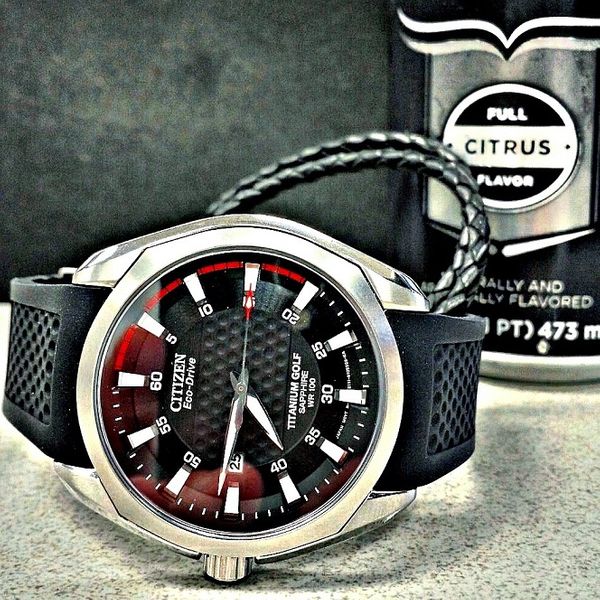 FS: Citizen Eco Drive Titanium Golf Sapphire on deployment rubber ...